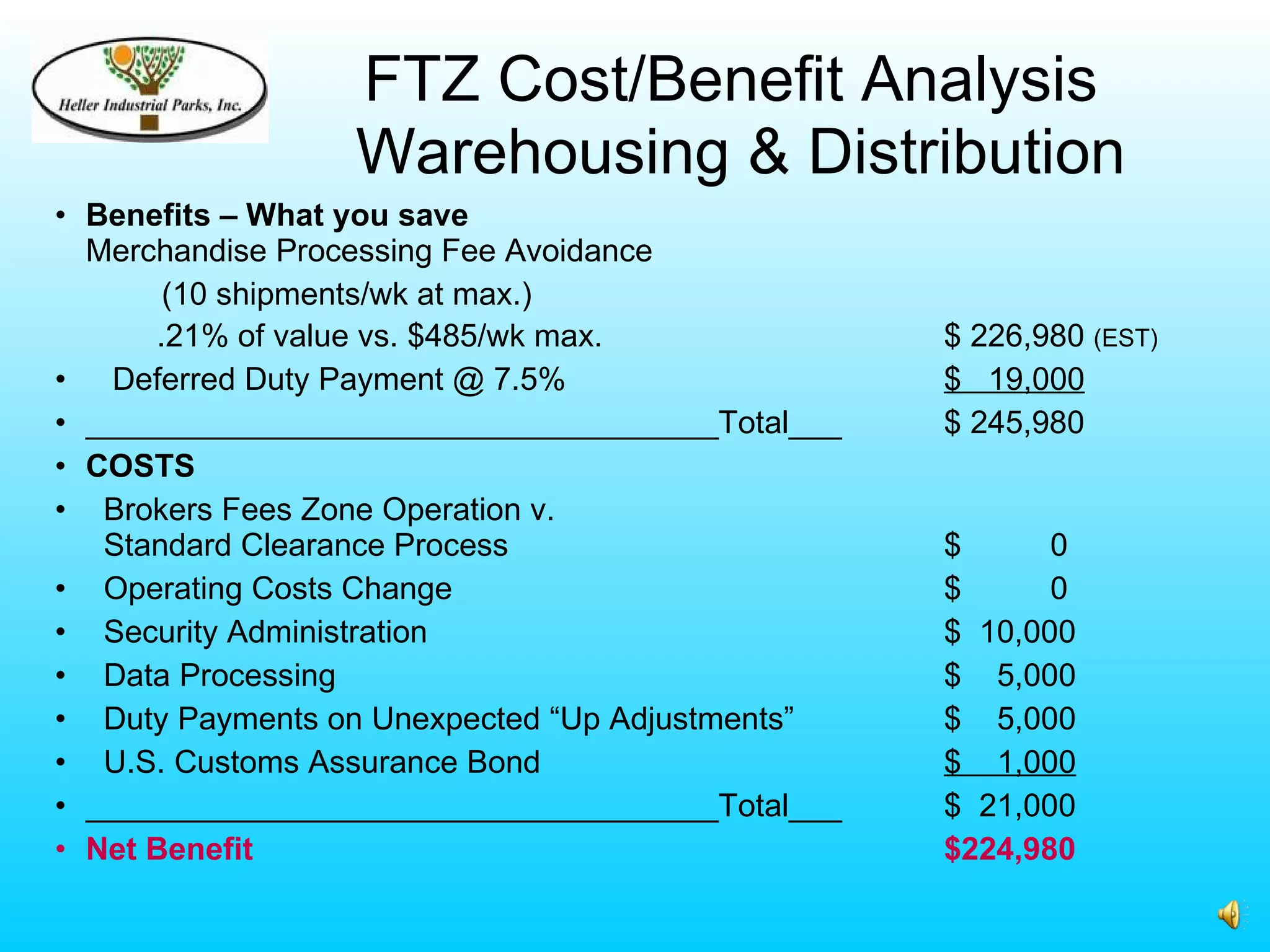 Foreign Trade Zone Benefits | PPT