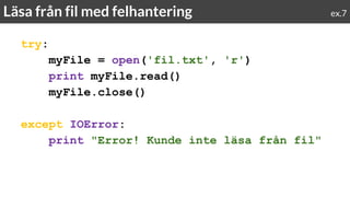 Introduktion till programmering - filhantering och grafiska gränssnitt ...
