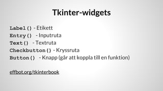 Introduktion till programmering - filhantering och grafiska gränssnitt ...