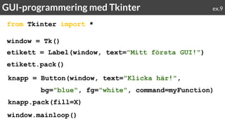Introduktion till programmering - filhantering och grafiska gränssnitt ...