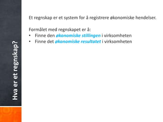 Forelesning regnskap | PPT