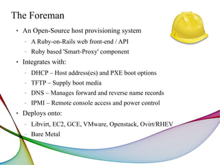 Linux host orchestration with Foreman, Puppet and Gitlab | PPT