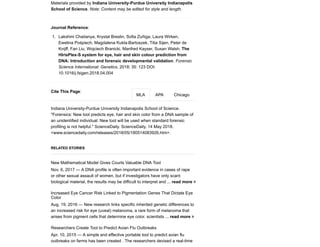 Forensics: New tool predicts eye, hair and skin color from a DNA sample ...