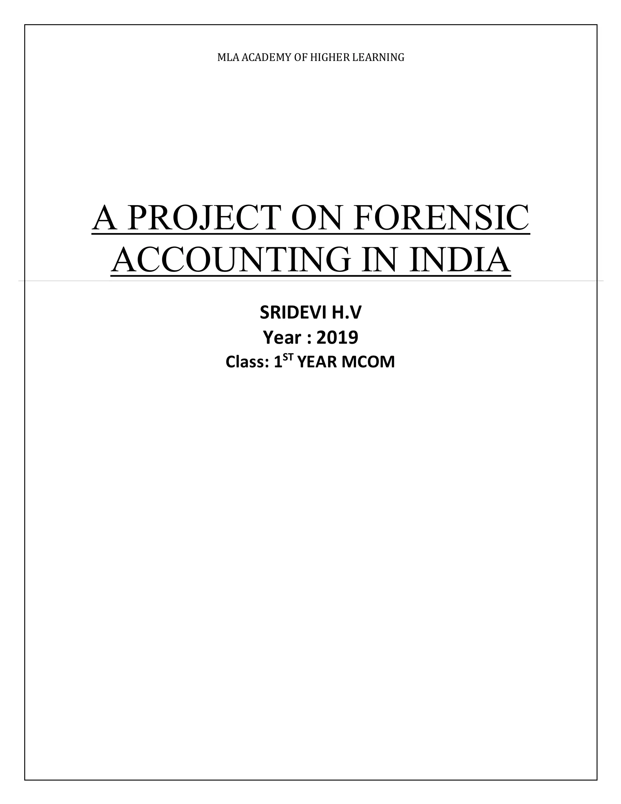 Forensic accounting | DOCX