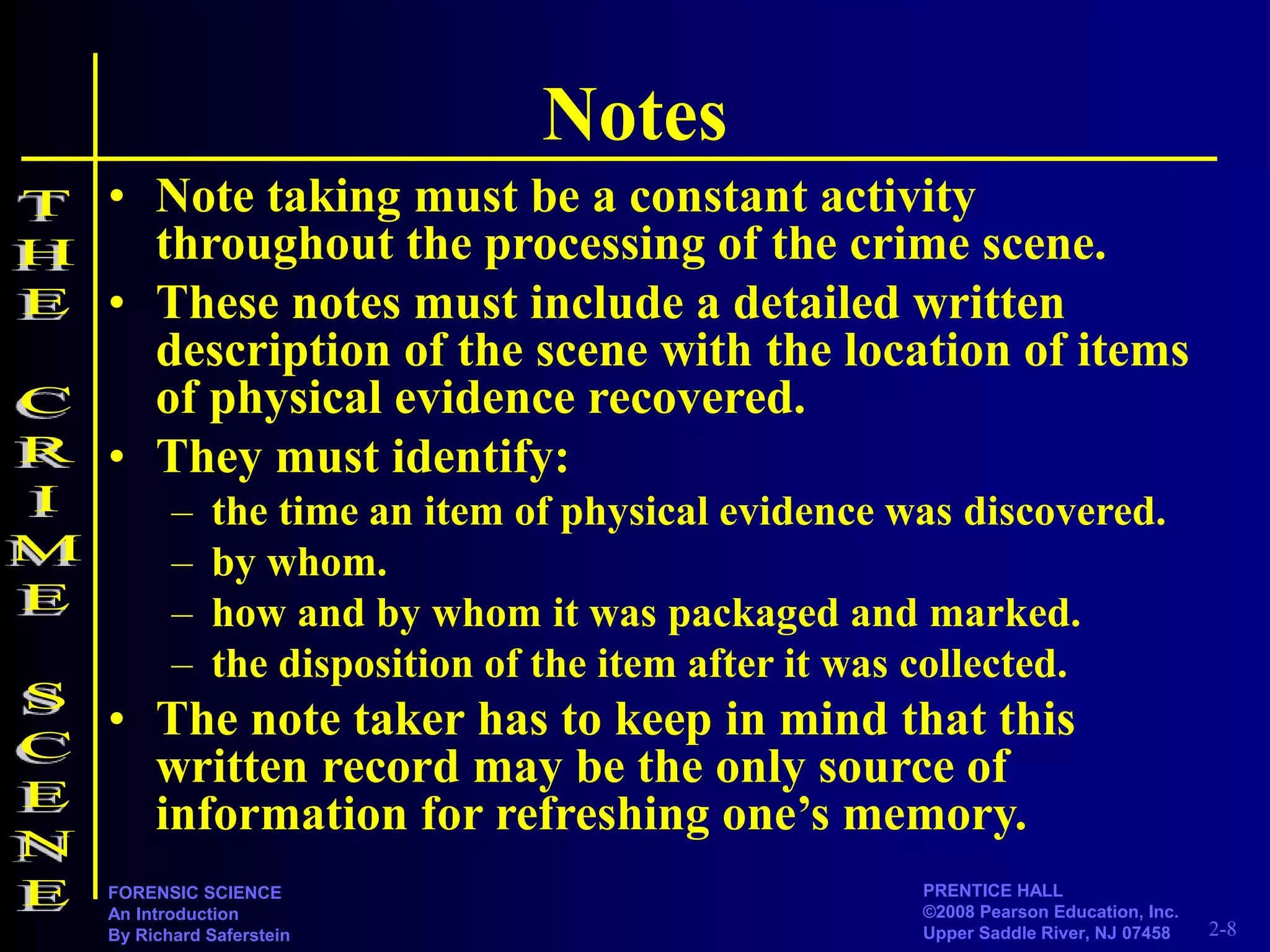 Forensic.Ch.2.Crime Scene.ppt