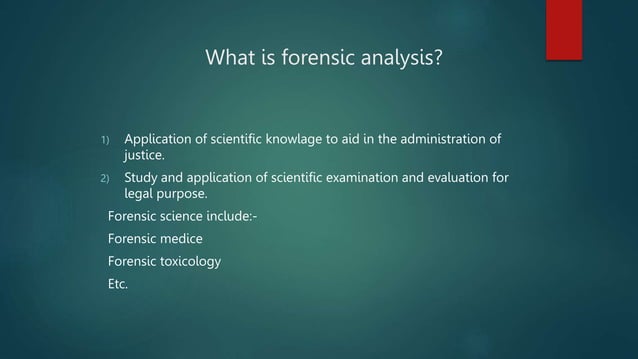 FORENSIC analysis ppt of forensic science | PPTX