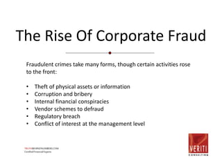 Forensic Auditors To The Fore On Increasing White Collar Crimes | PPT
