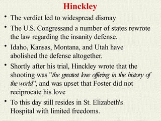 Insanity Defenses in Forensic Psychology | PPTX