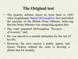 Insanity Defenses in Forensic Psychology | PPT