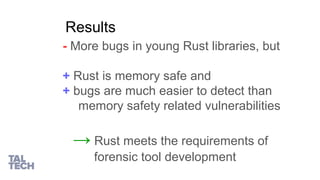 Forensic tool development with rust | ODP | Programming Languages | Computing