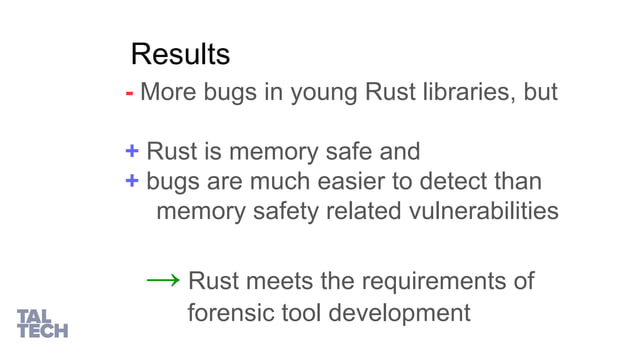 Forensic tool development with rust | ODP | Programming Languages ...