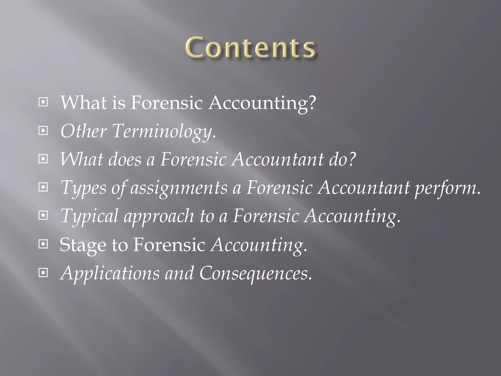 Forensic Accounting | PPT
