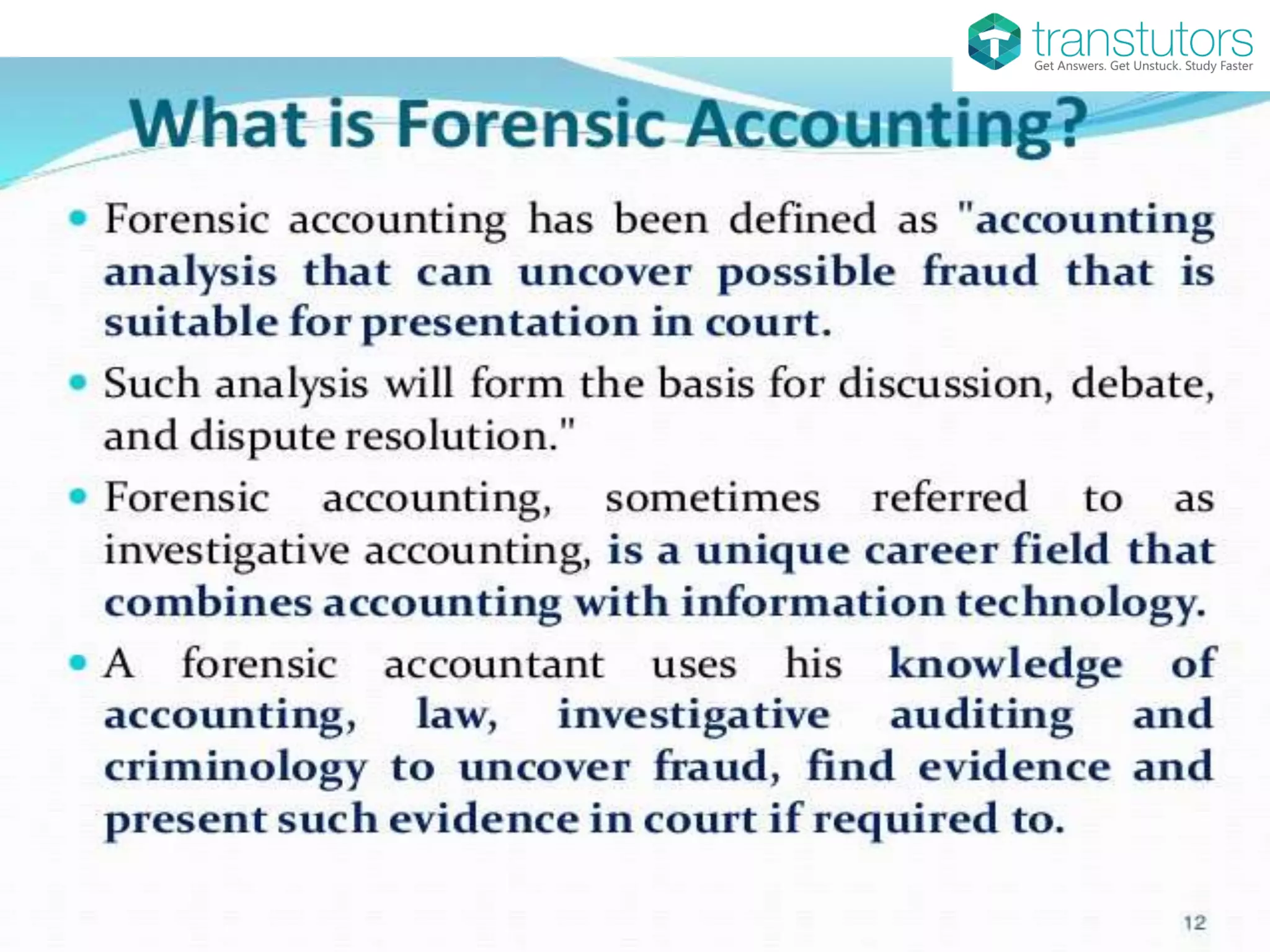 Forensic Accounting | Accounting | PPT
