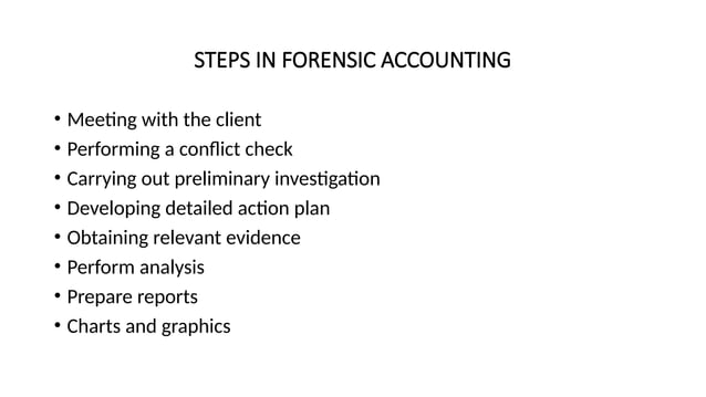 FORENSIC ACCOUNTING PPT AND FRAUD DETECTION | PPT