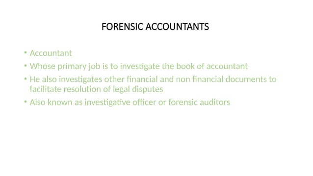 FORENSIC ACCOUNTING PPT AND FRAUD DETECTION | PPTX