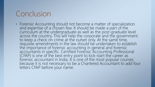 Forensic accounting in india | PPTX