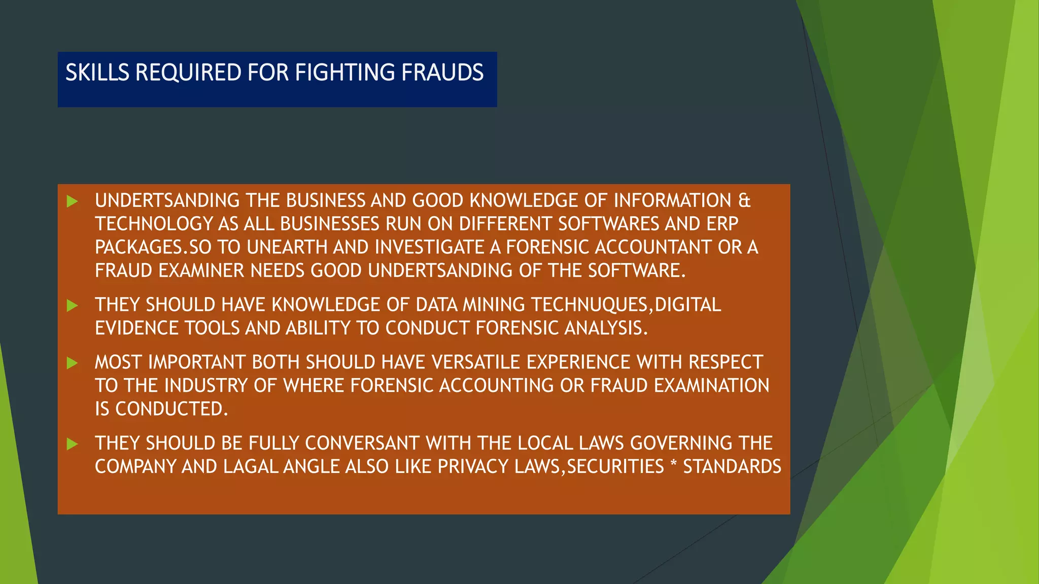 Forensic accounting vs fraud examination | PPTX