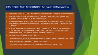 Forensic accounting vs fraud examination | PPT