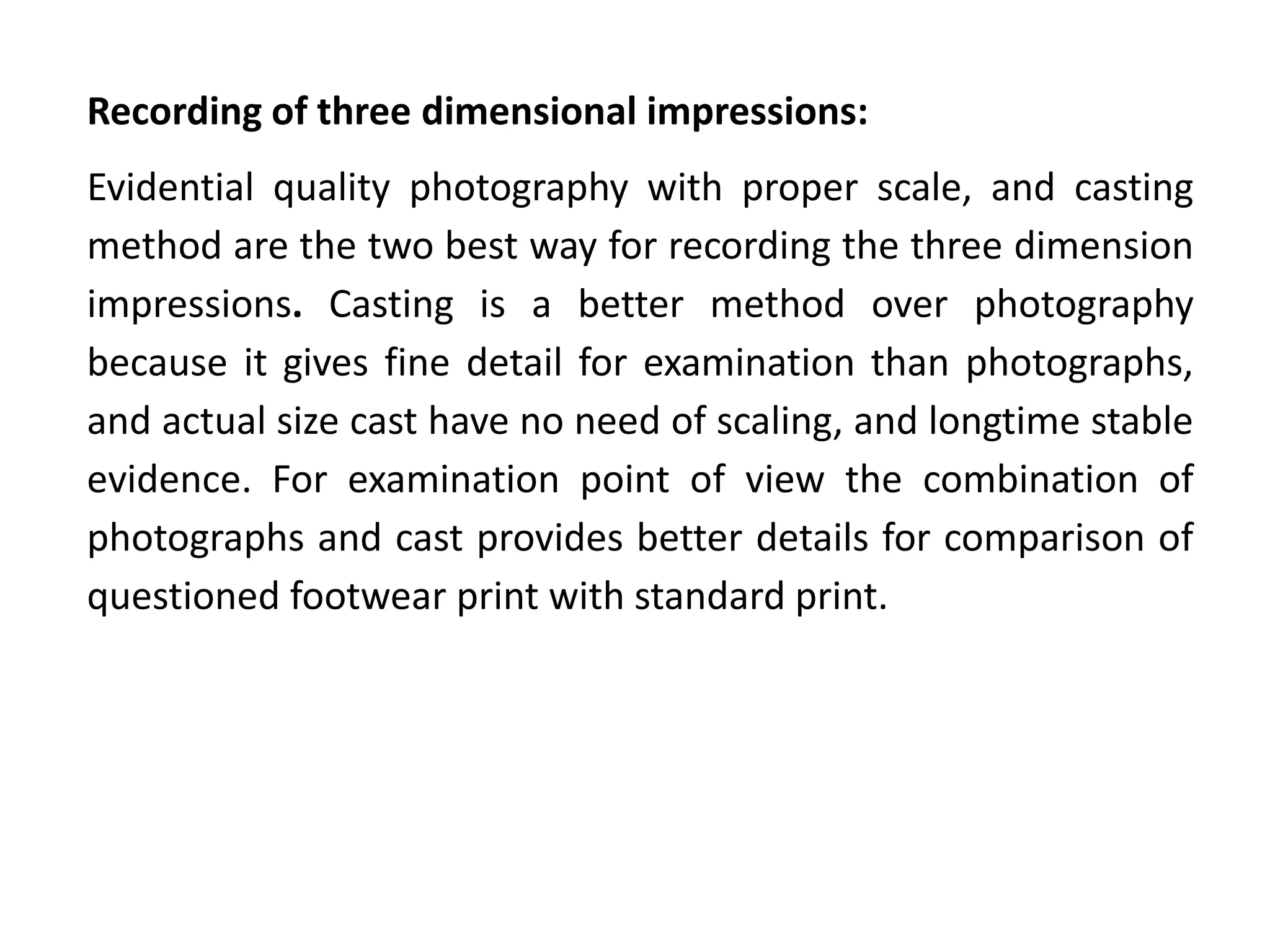Forensic analysis of foot wear impression | PPTX