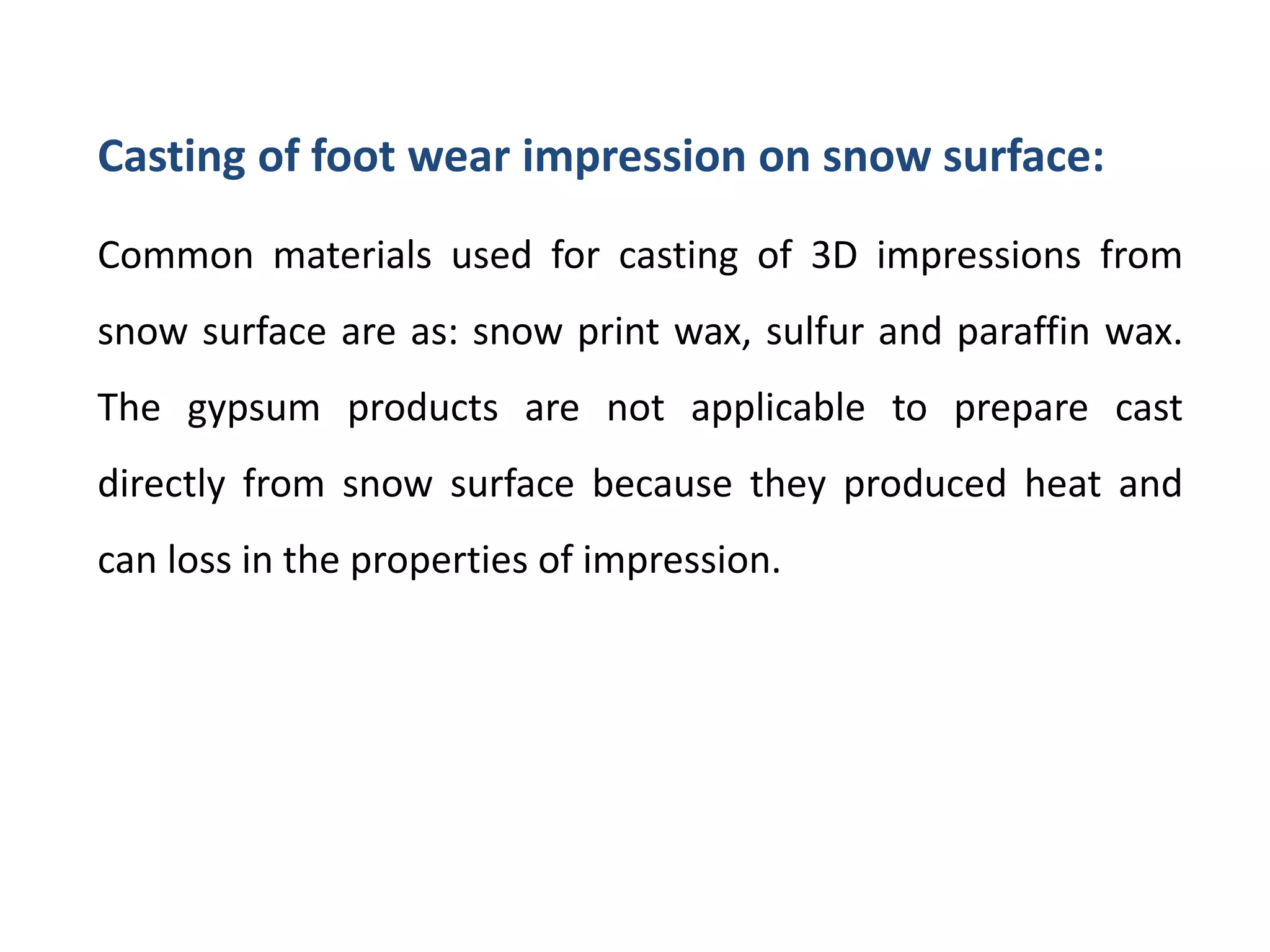 Forensic analysis of foot wear impression | PPTX