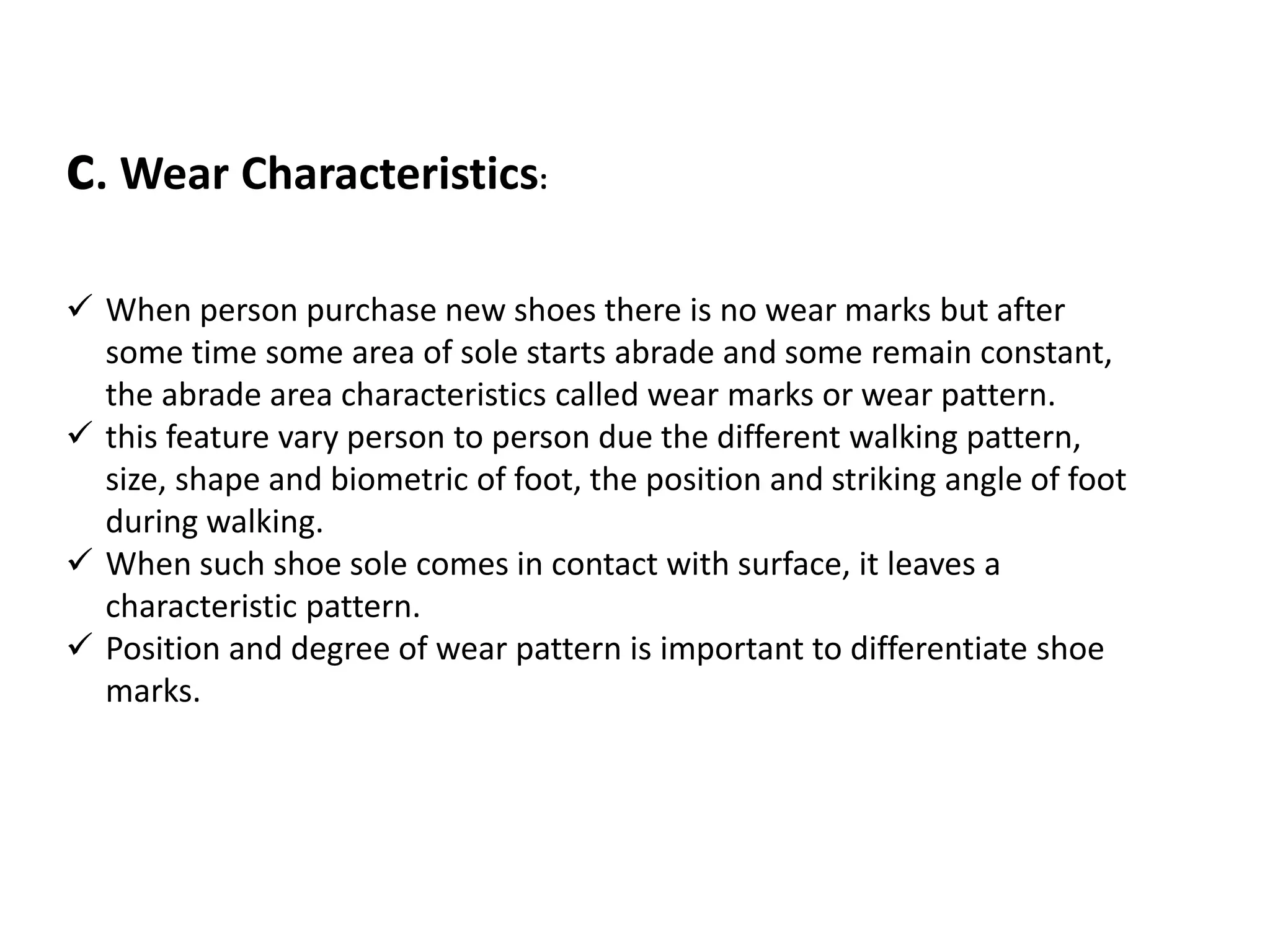 Forensic analysis of foot wear impression | PPTX