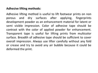 Forensic analysis of foot wear impression | PPTX