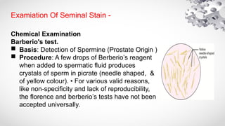 Forensic analysis of semen(sperm). pptx. | PPTX
