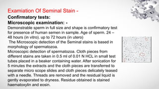 Forensic analysis of semen(sperm). pptx. | PPTX