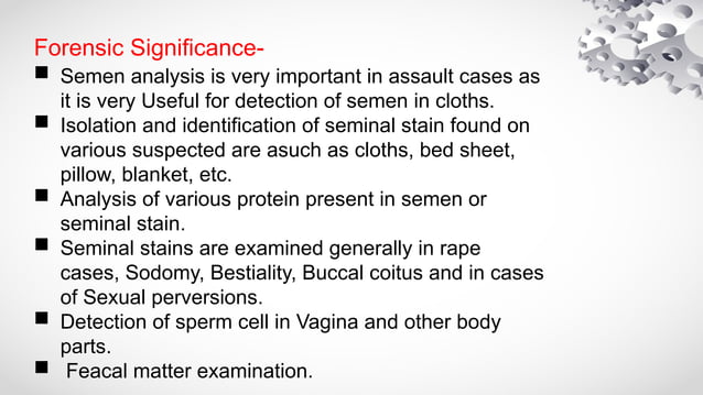 Forensic analysis of semen(sperm). pptx. | PPTX