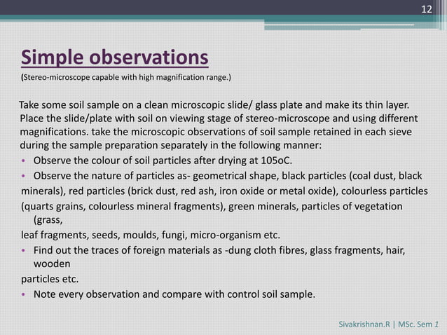 Forensic analysis of soil | PPTX | Gardening | Home & Garden