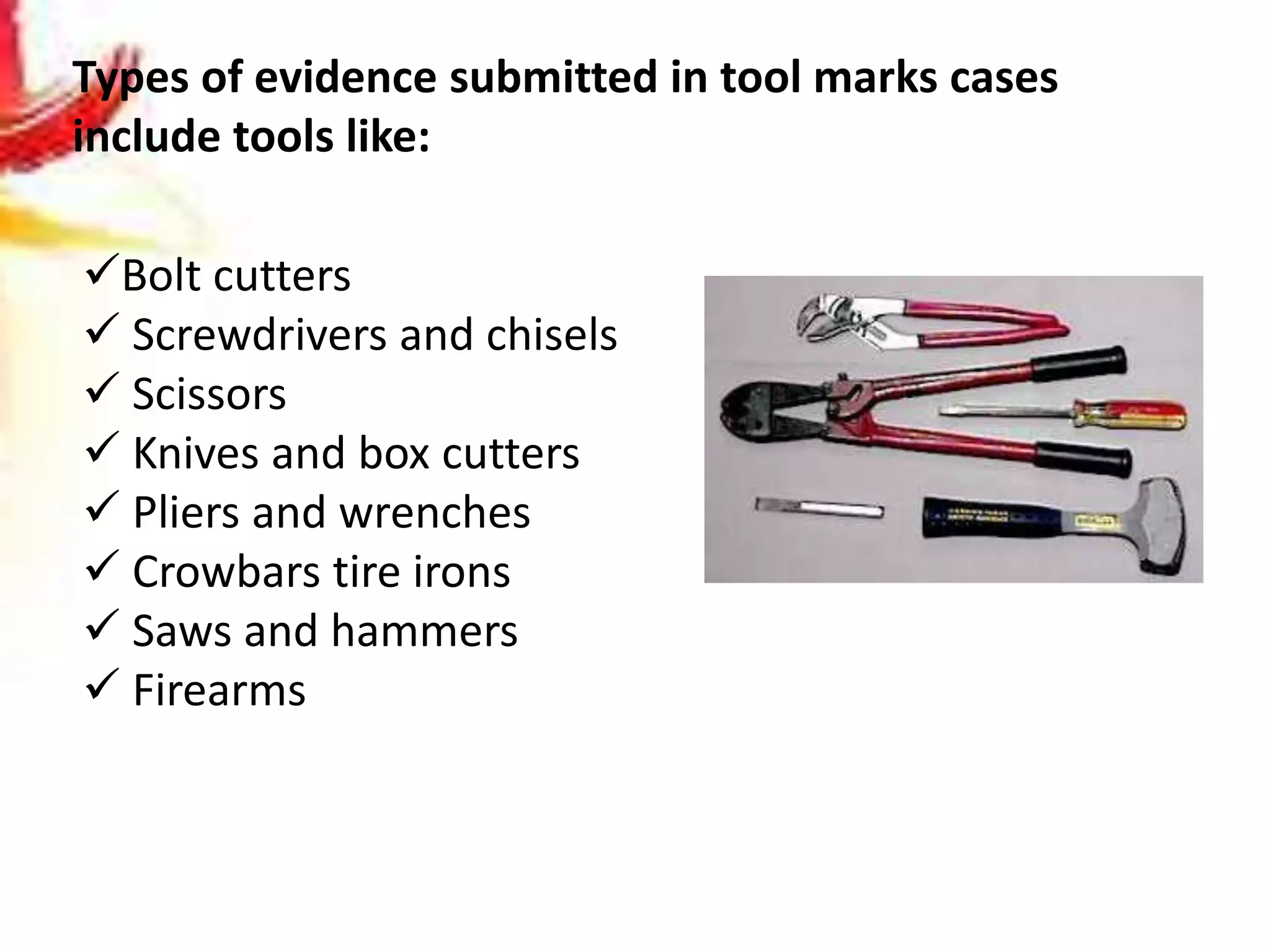 Forensic analysis of tool marks | PPTX