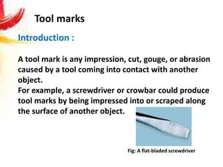 Forensic analysis of tool marks | PPTX