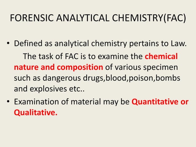 Forensic analytical chemistry | PPTX | Blood Disorders | Diseases and ...