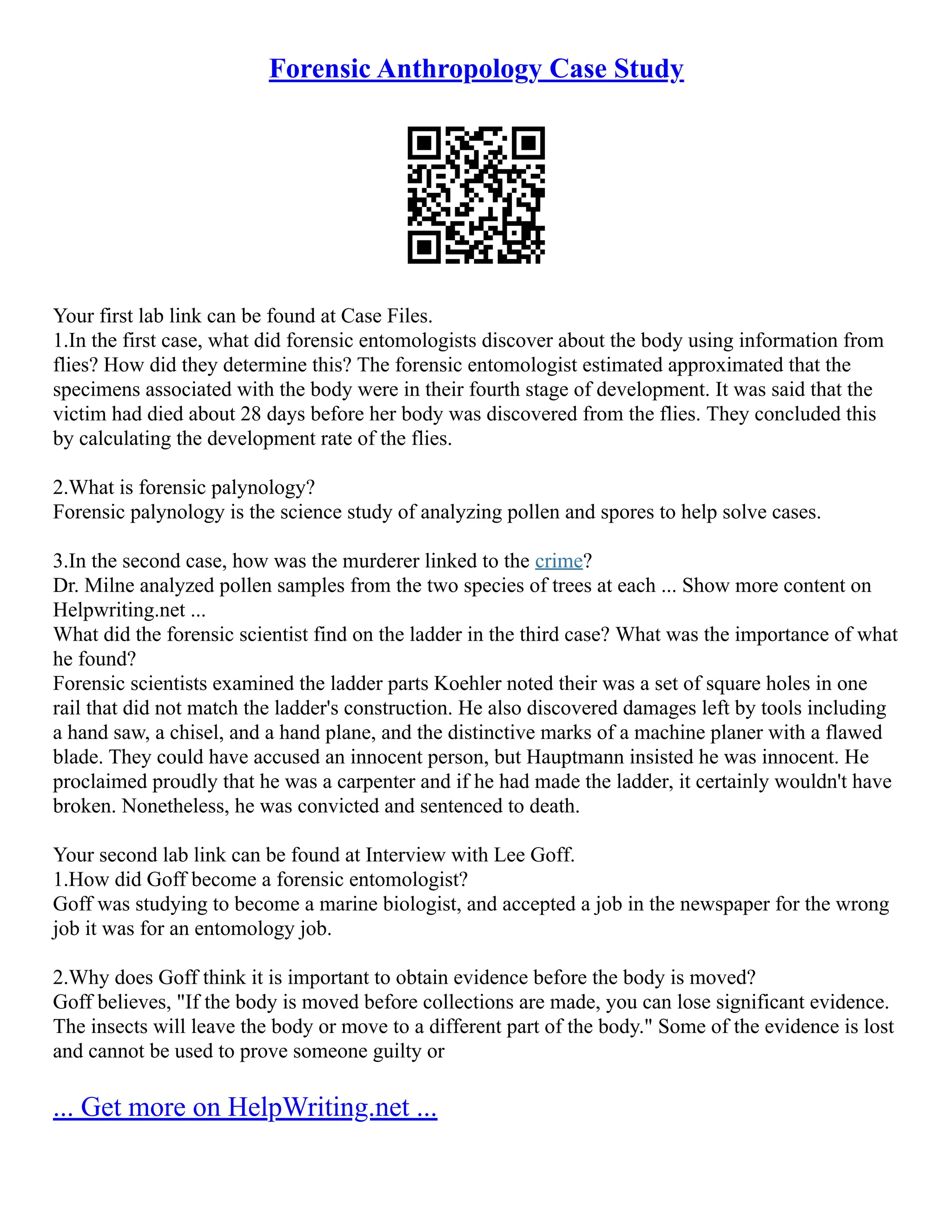 Forensic Anthropology Case Study | PDF