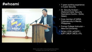 Forensicating windows Artifacts investigation without event logs | PPTX