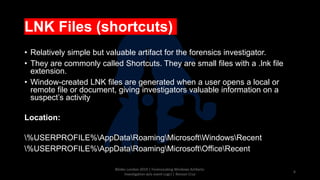 Forensicating windows Artifacts investigation without event logs | PPT