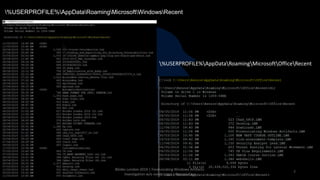 Forensicating windows Artifacts investigation without event logs | PPT