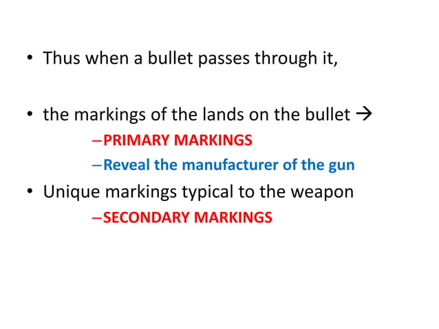 Forensic Ballistics.pptx | Arms & Ammunition | Sensitive Topics
