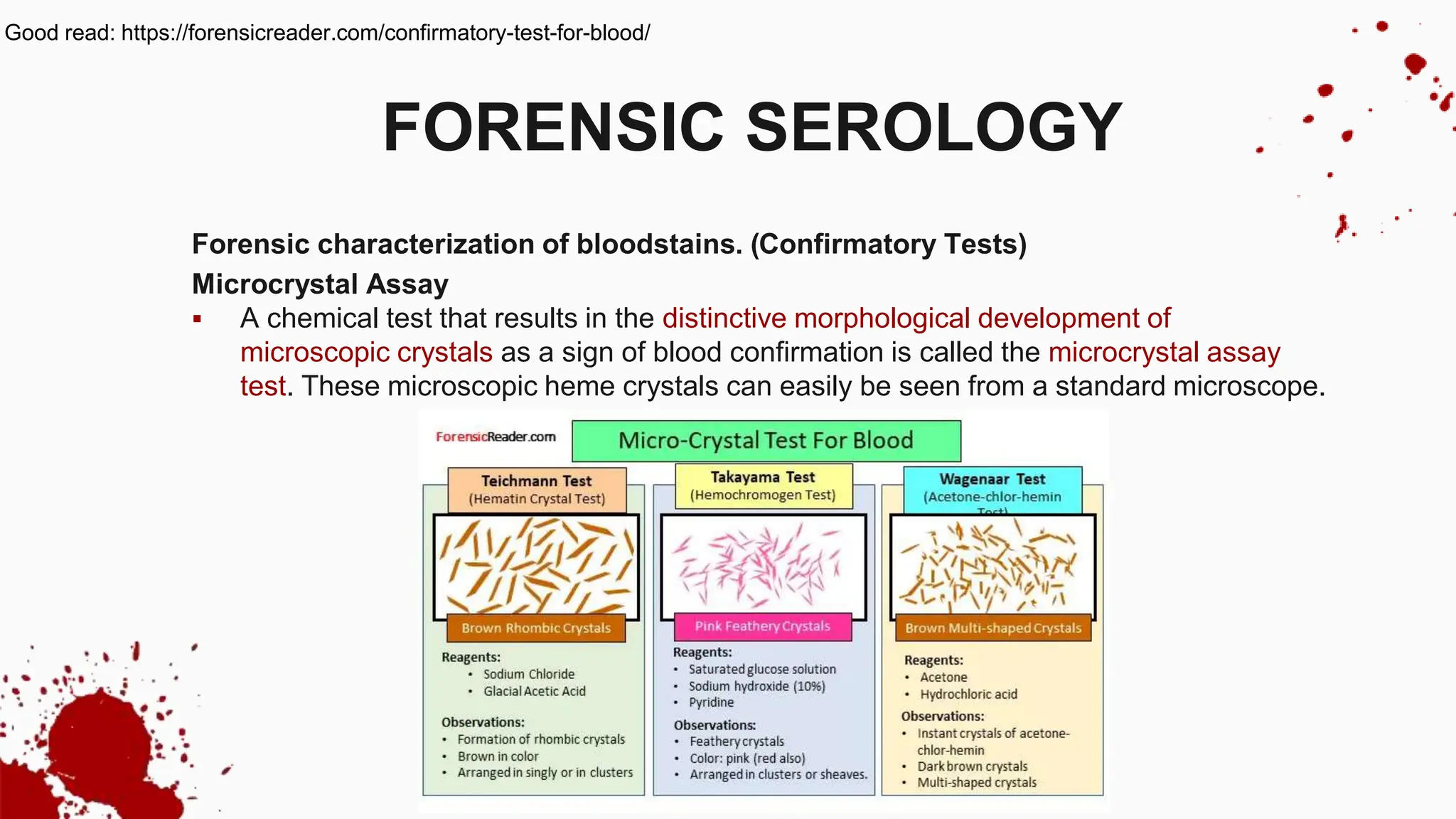 Forensic Blood Analysis --- 2-4-2024.pptx | Blood Disorders | Diseases ...