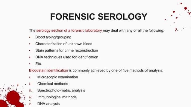 Forensic Blood Analysis --- 2-4-2024.pptx | Blood Disorders | Diseases ...