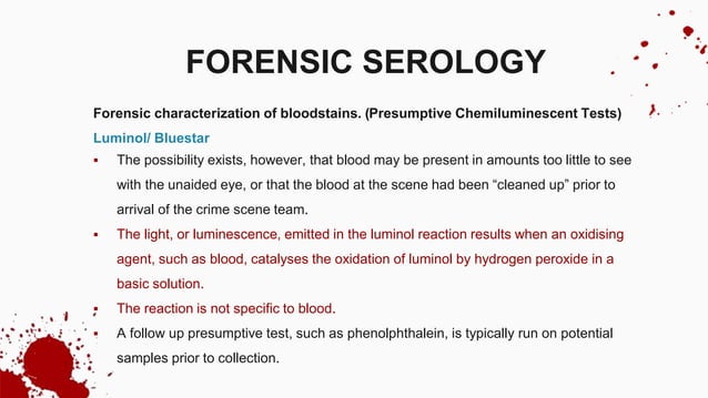 Forensic Blood Analysis --- 2-4-2024.pptx | Blood Disorders | Diseases ...