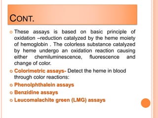 Forensic characterization of blood | PPTX