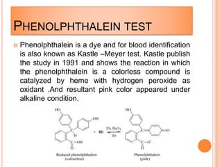 Forensic characterization of blood | PPTX