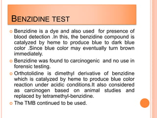 Forensic characterization of blood | PPTX | Blood Disorders | Diseases ...