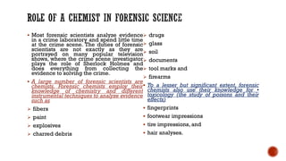 Forensic chemistry for BSc MSc and M.Phill Chemistry | PDF