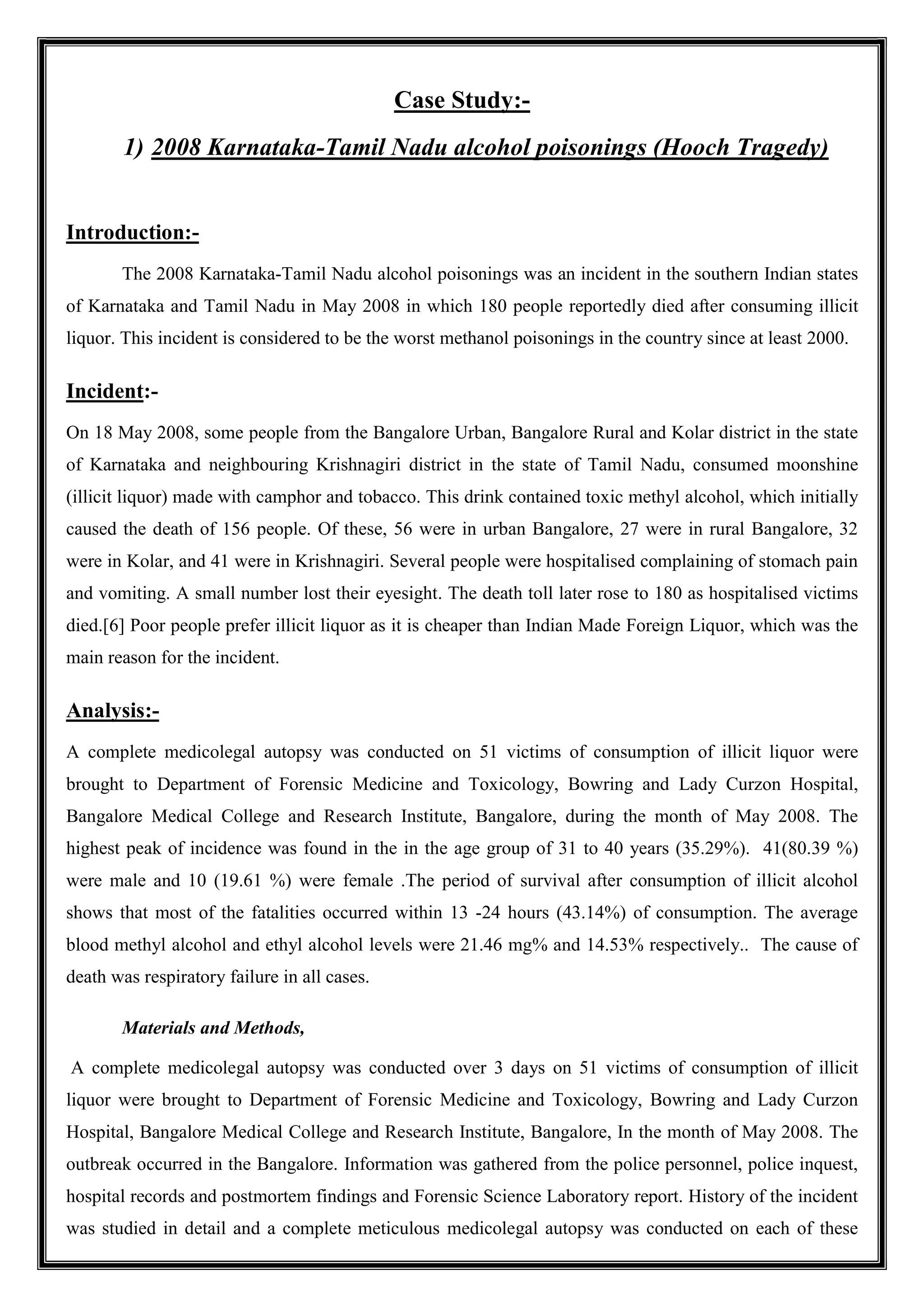 Forensic chemistry case study | PDF