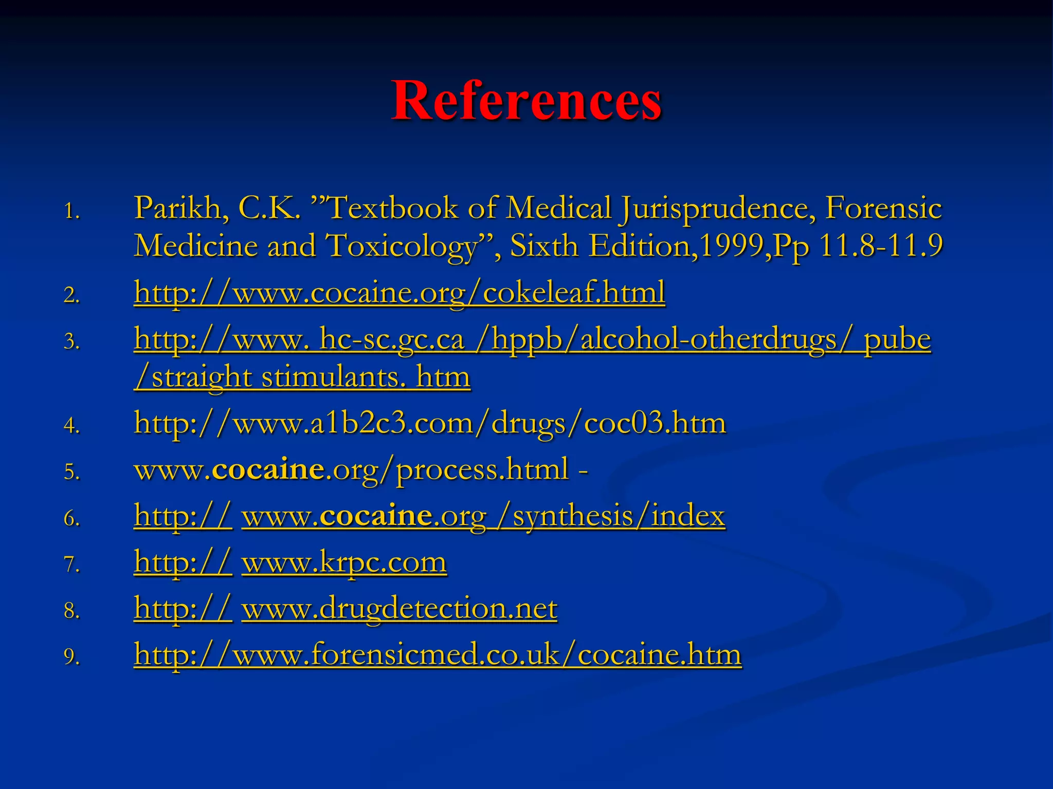 Forensic cocaine drug abuse | PPT