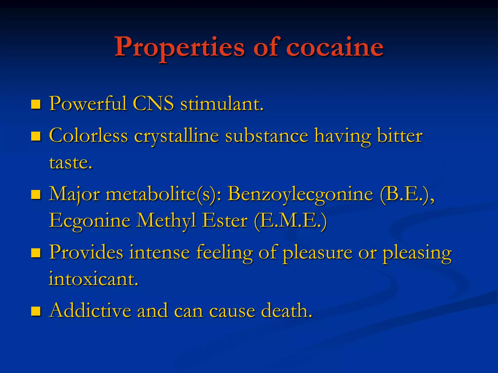 Forensic cocaine drug abuse | PPT