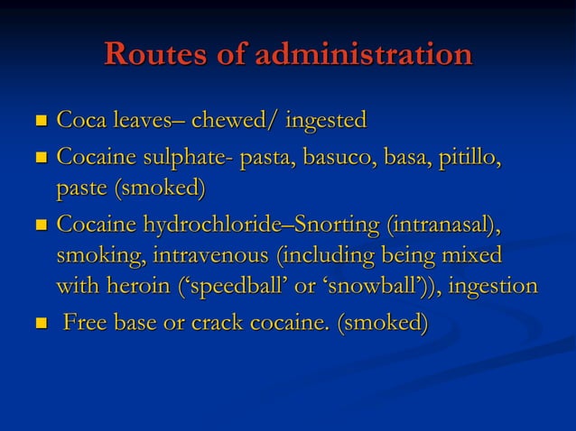 Forensic cocaine drug abuse | PPT