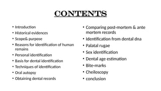 FORENSIC DENTISTRY OF ODONTOLOGY BY FADHEELAH | PPTX